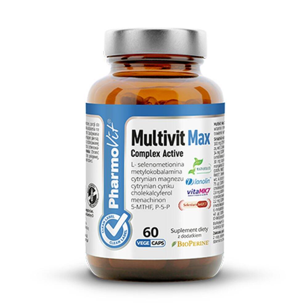 Multivit Max Complex Active Clean Label 60 kapsułek - Pharmovit – MarketBio