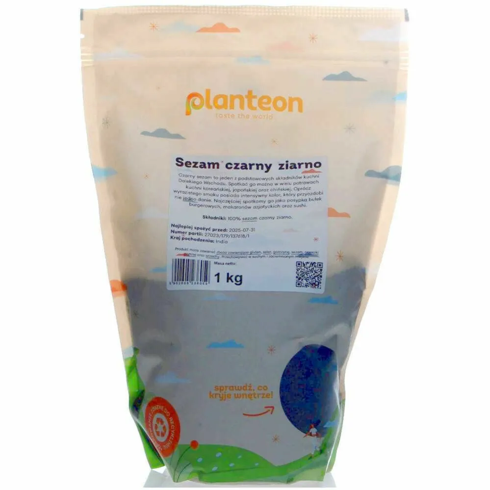 Sezam Czarny Ziarno 1 kg - Planteon – MarketBio