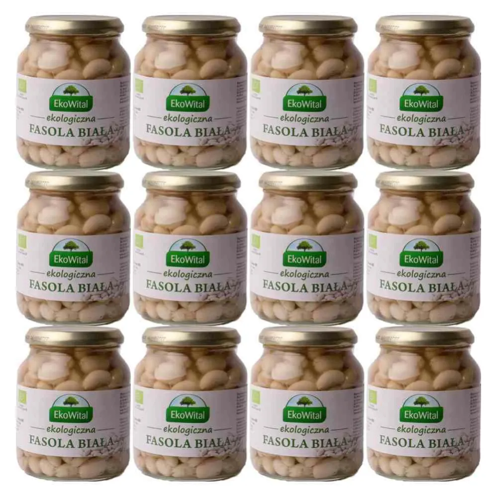 12 x Fasola Biała w Zalewie Bio 360 g Eko-Wital – MarketBio