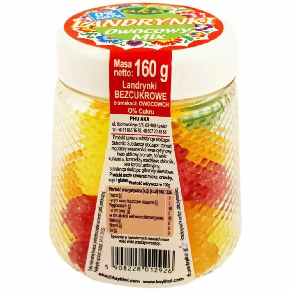 Landrynki Owocowy Mix Bez Cukru 160 g - Aka – MarketBio