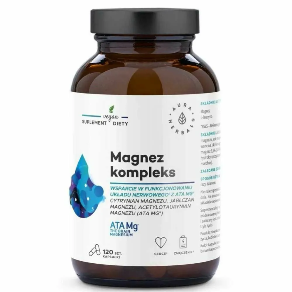 Magnez Kompleks ATA Mg® 120 Kapsułek - Aura Herbals – MarketBio