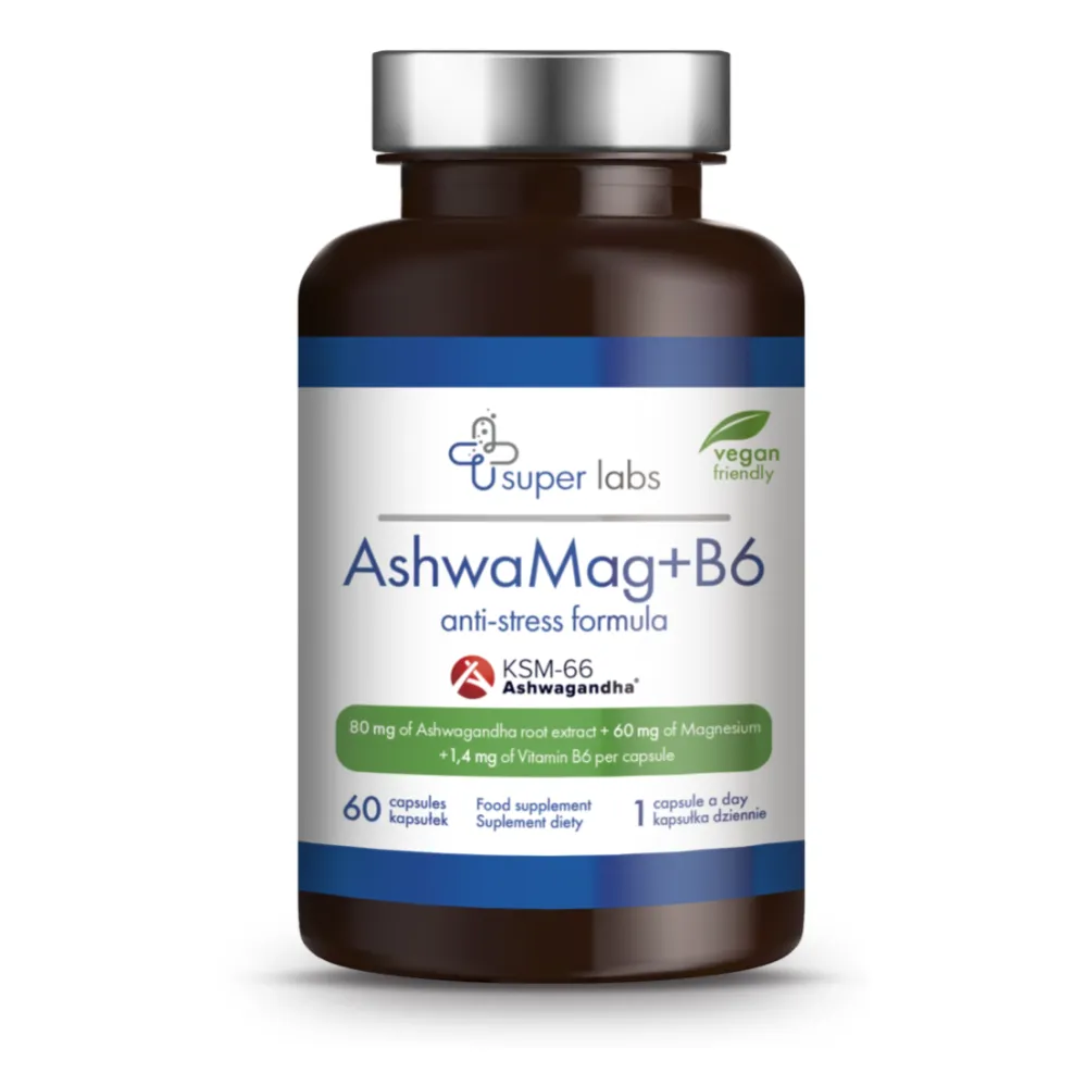 AshwaMAG + B6 60 Kapsułek Super Labs – MarketBio